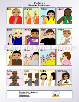 Baby Sign Language Colors Chart | Teach Your Baby to Sign | Teaching Babies and Toddlers Signing | Sign Language Colors Poster